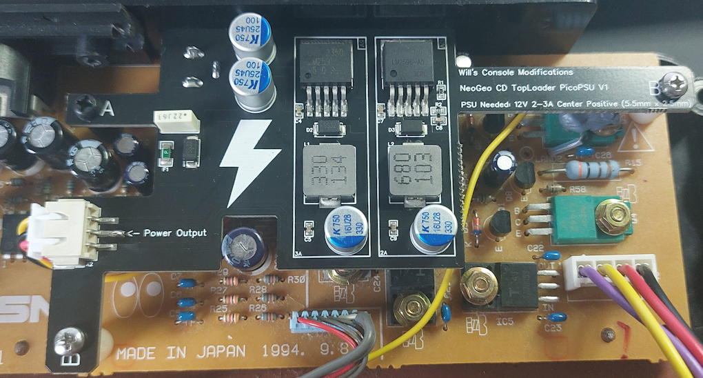 NeoGeo CD Toploader Replacement PSU - PicoPSU V1